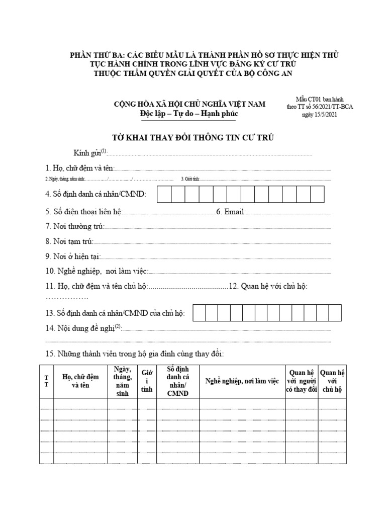 Mẫu CT01 | PDF