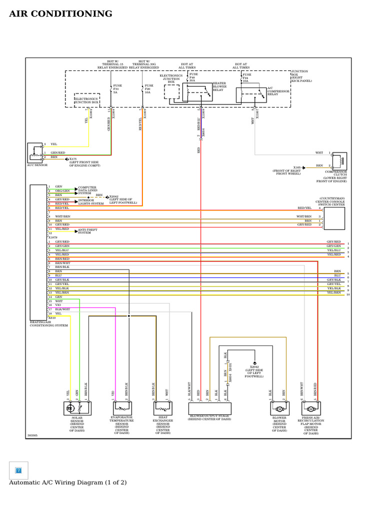 Mini Cooper A/C Wiring Diagrams | PDF | Mechanical Engineering ...