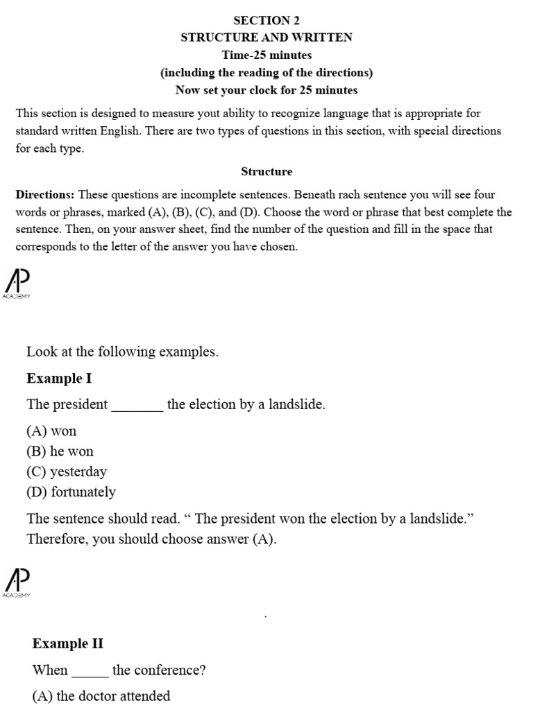 Paper Test_Complete Test 5_Structure | PDF | Adjective | Verb