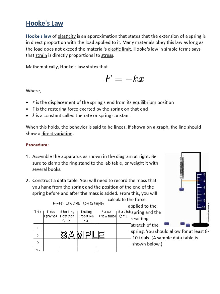 Hooke's Law | PDF