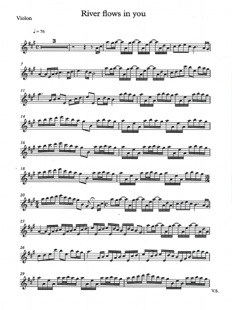 Rivers Flows in You - Violon | PDF