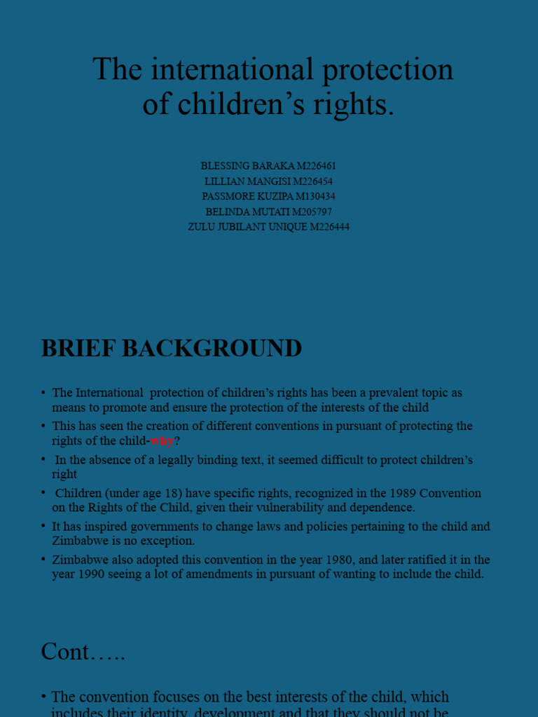 Rights of The Child | PDF | Children's Rights | Convention On The ...