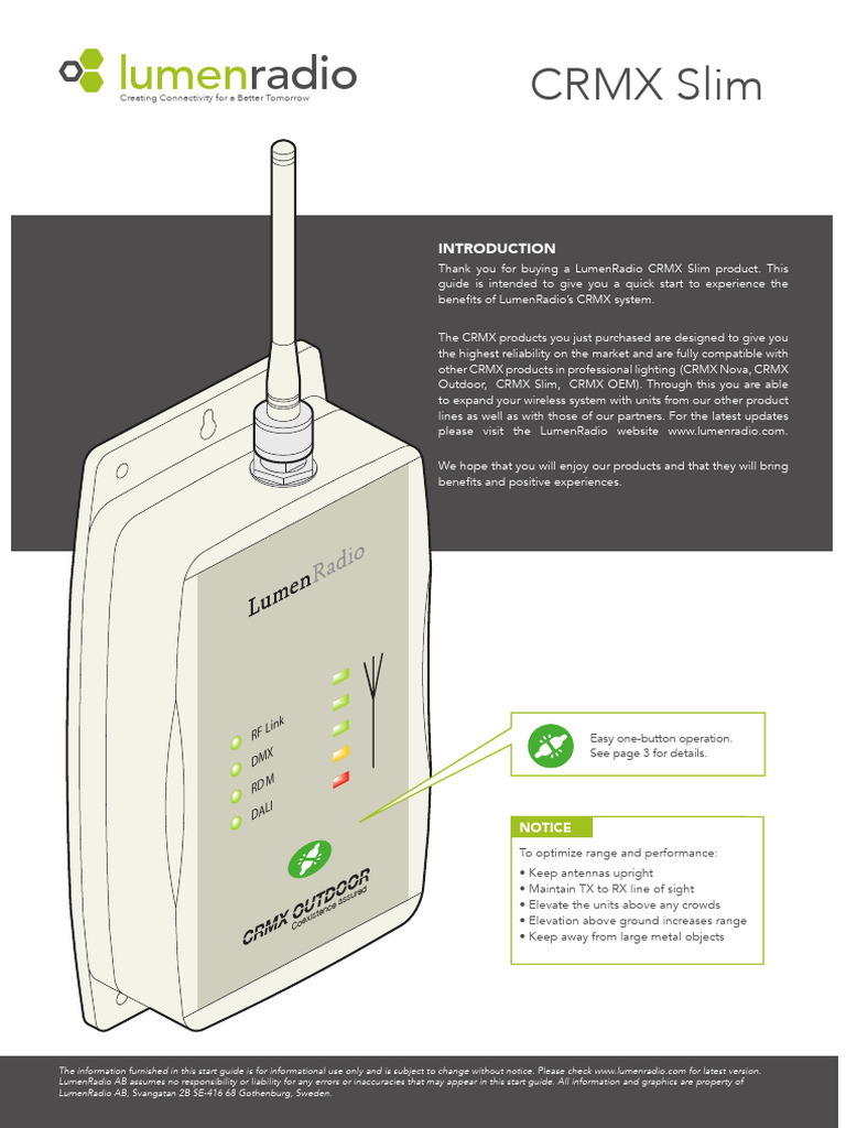 CRMX Slim Quick Start Guide | Download Free PDF | Electromagnetic Interference | Electrical ...