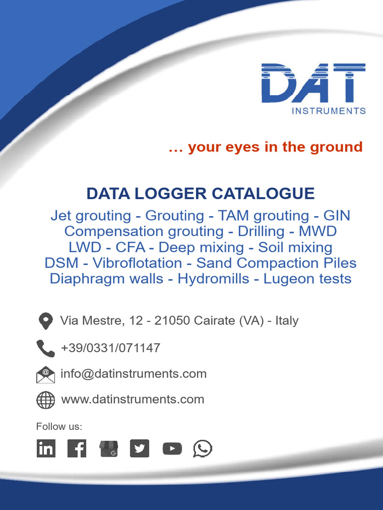 DAT Instruments Catalogue en Fm2 | PDF | Deep Foundation | Personal Computers