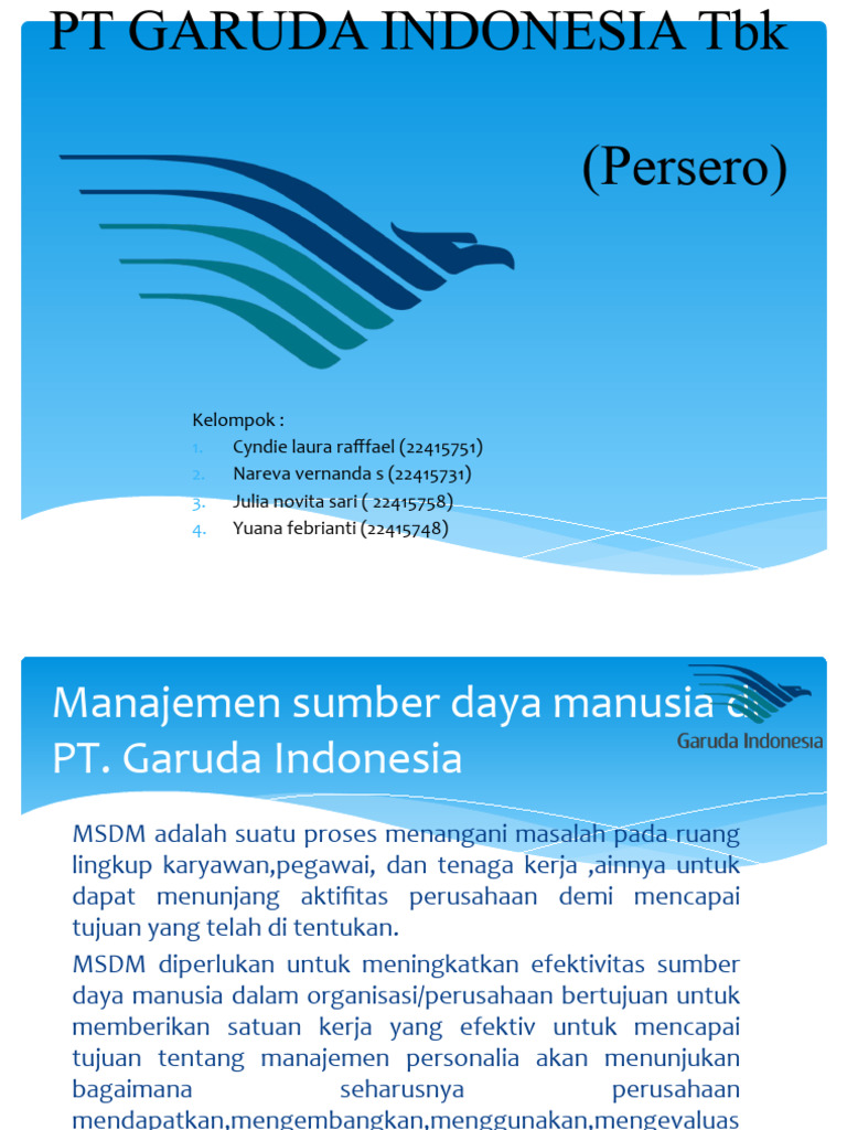 Kel - 2 - MSDM PT Garuda Indonesia | PDF | Bisnis