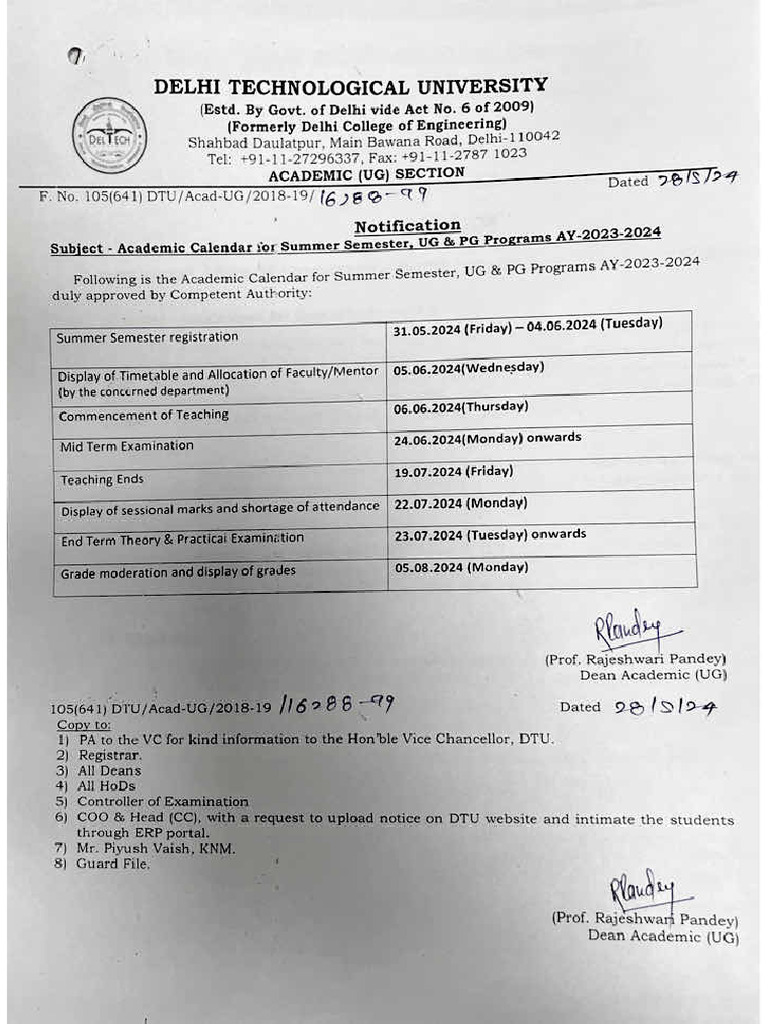Summer Sem Calendar | PDF