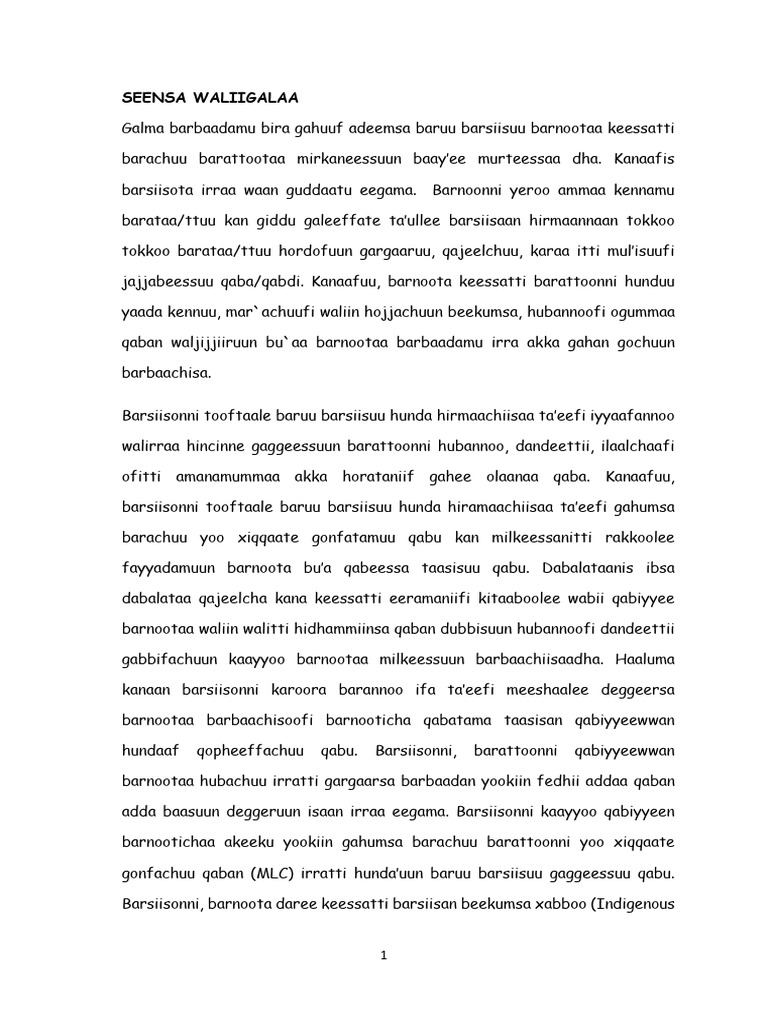 SN TG Grade 2, Final Abba Gada | PDF