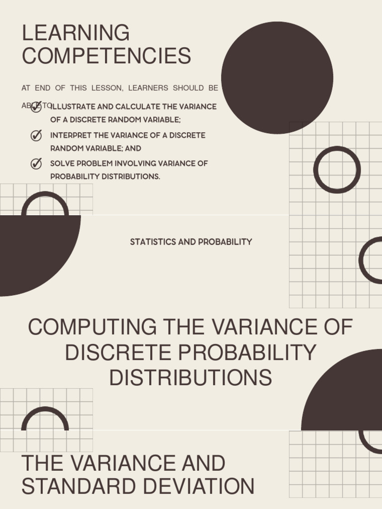 Puting The Variance of A Discrete Probability Distribution | PDF | Variance | Standard Deviation