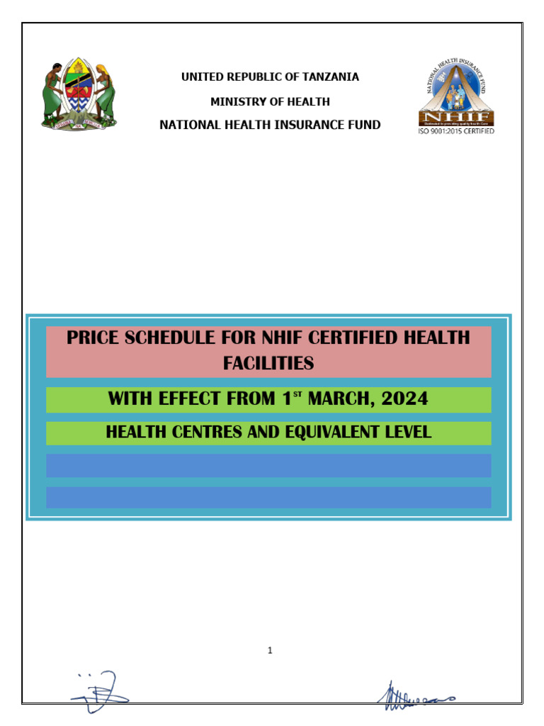 NHIF Benefits Package - Health Center | PDF | Patient | Dentistry
