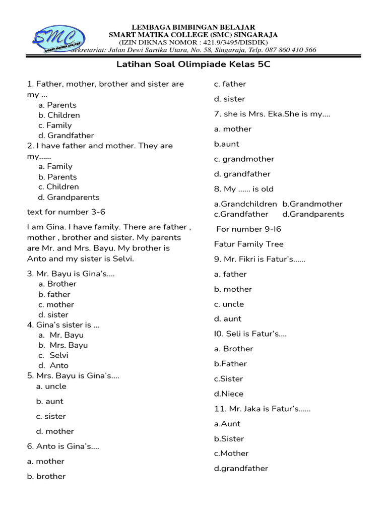 Kelas 5C | PDF | Grandparent | Family