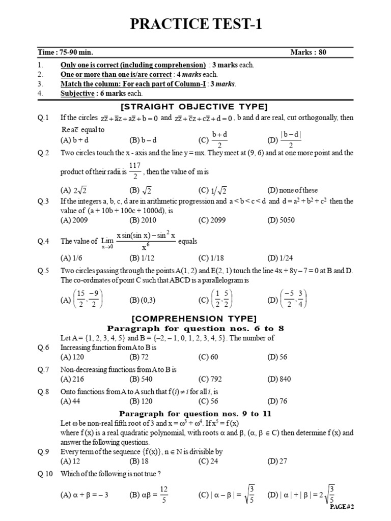 Practice Test 1 | PDF | Geometry | Mathematics