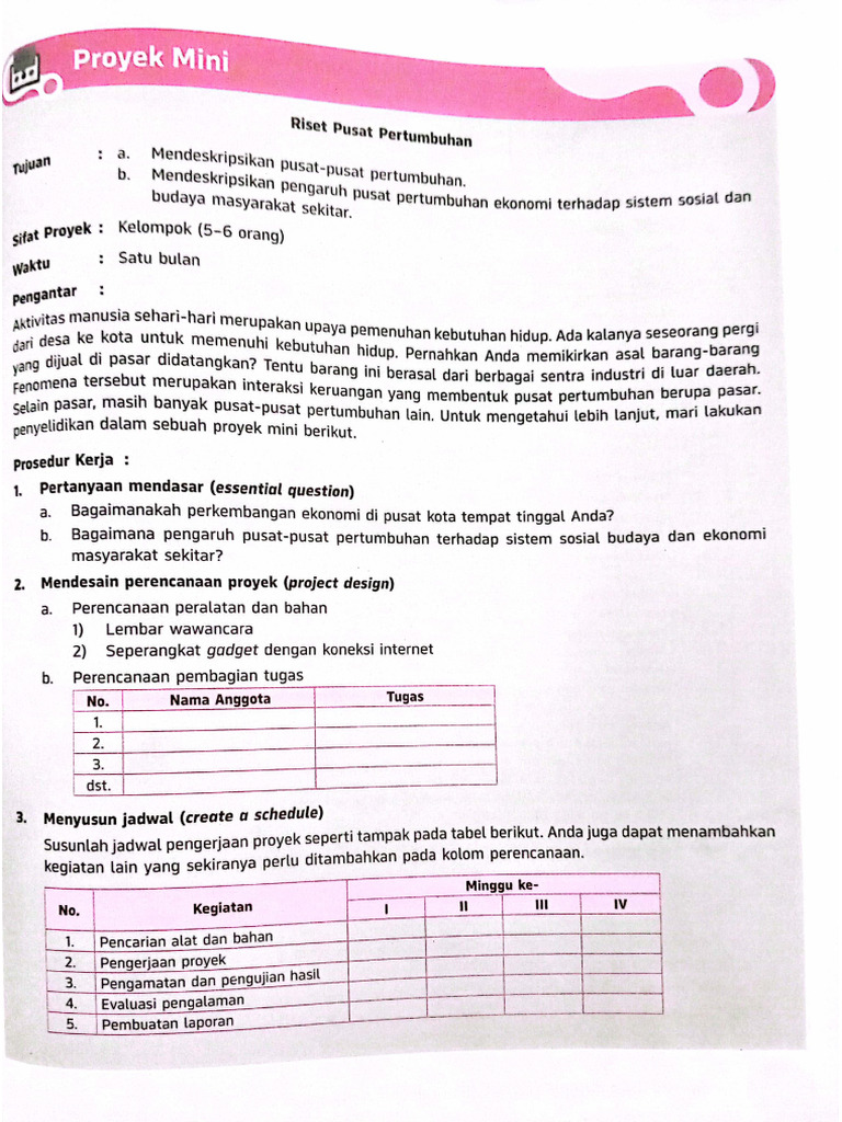 LKPD PROYEK MINI TEMA 5 KONEKTIVITAS RUANG DAN WAKTU | PDF