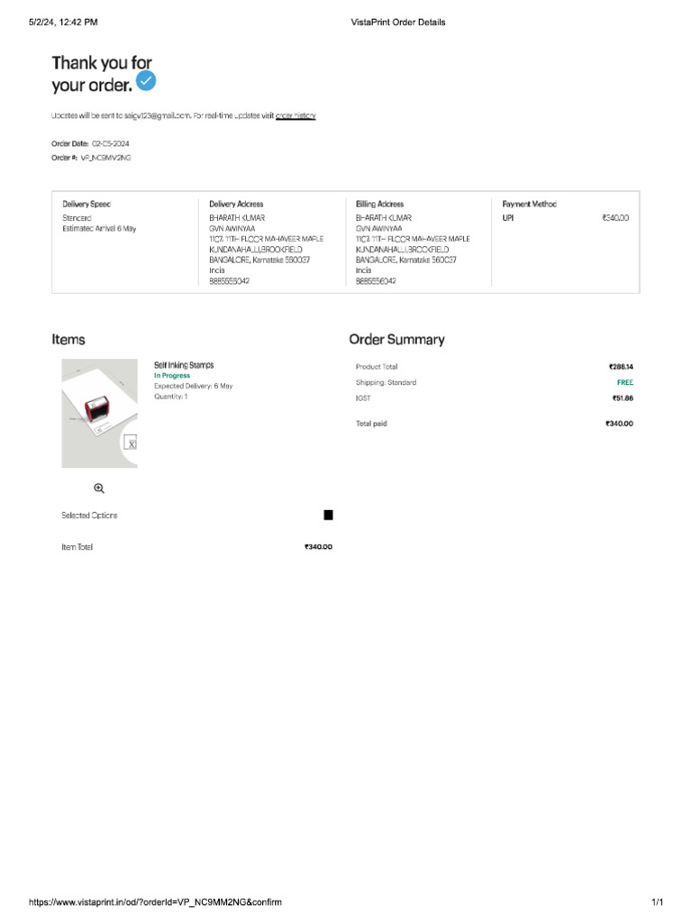 Vista Print Invoice | PDF