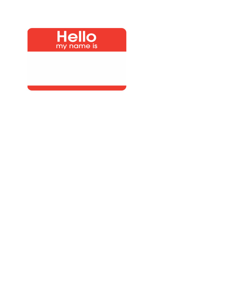 Hello My Name Is Sticker | PDF