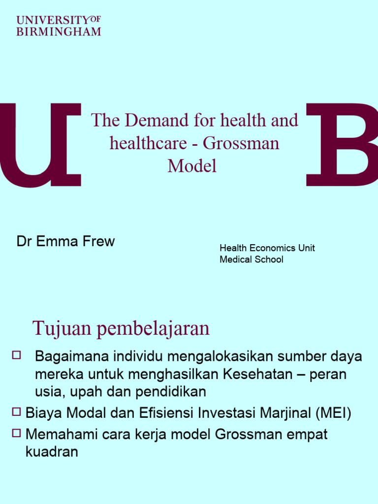 Demand For Health - Grossman Model - EF | PDF | Economic Equilibrium ...