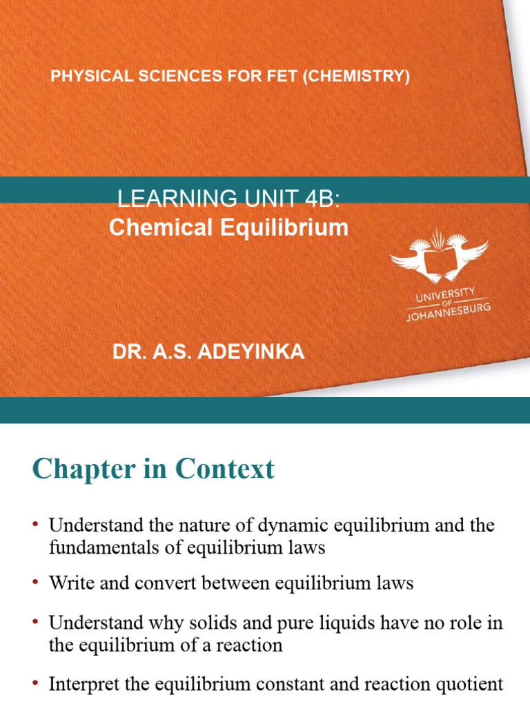 Unit 4b - Chemical Equilibirum | PDF | Chemical Equilibrium | Chemical Reactions