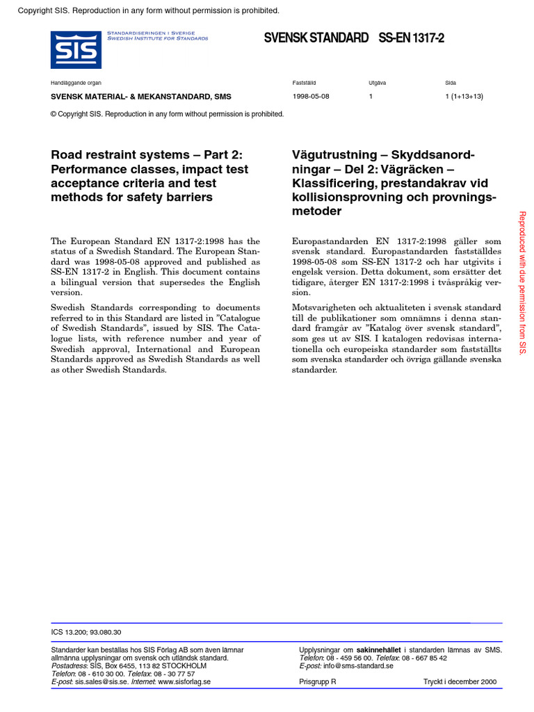 EN 1317 Part2 | PDF
