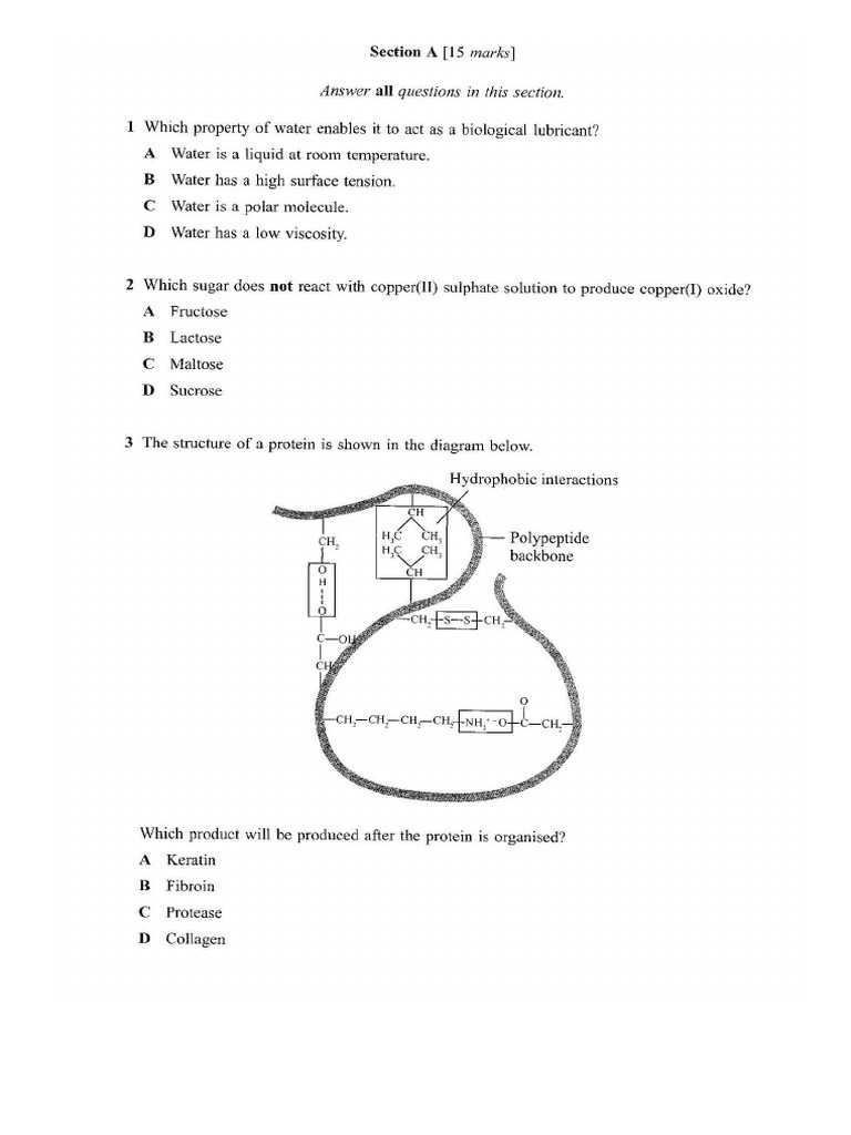 2015 Sem1 Biology Actual Paper | PDF