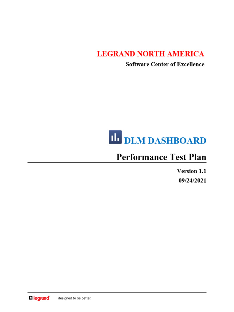 DLM Dashboard Performance Test Plan | Download Free PDF | Service Level ...