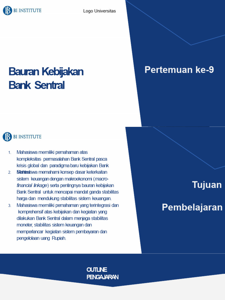 Pertemuan 9 Bauran Kebijakan Bank Sentral | PDF
