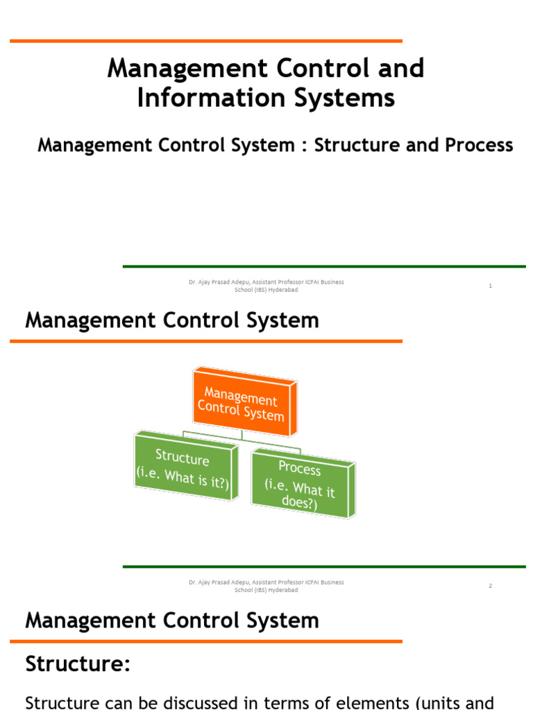 BBA MCIS Management Control System Structure and Process | PDF | Return On Investment | Investing