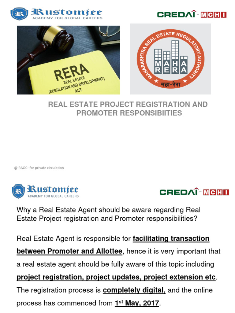 Real Estate Project Registration & Promoters Responsibilities | PDF ...