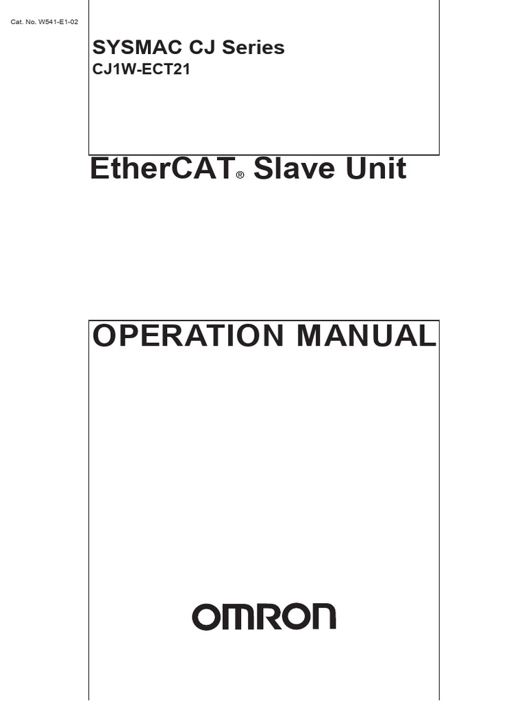 w541 Cj1w-Ect21 Ethercat Slave Unit Operation Manual en | PDF ...