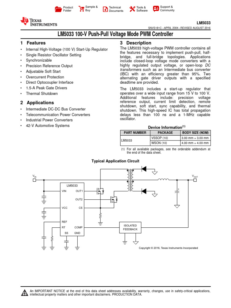 lm5033 3376660 | PDF | Capacitor | Electrostatic Discharge