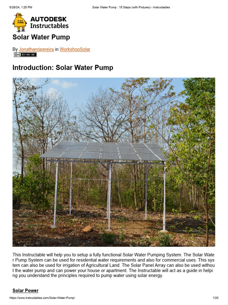 Solar Water Pump Installation Guide | PDF | Solar Power | Solar Panel