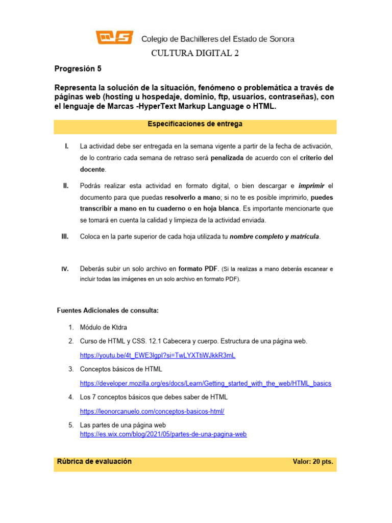 Actividad 2 3erp | PDF | HTML | Página web