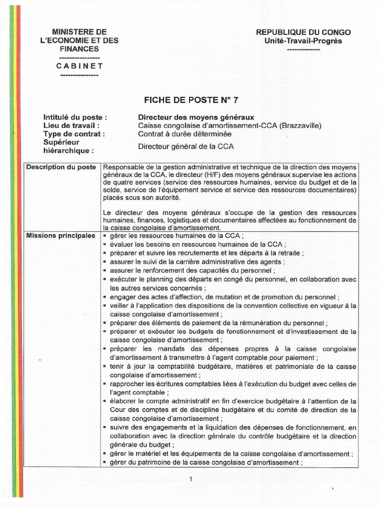Fiche de Poste N-7-25052024 | PDF