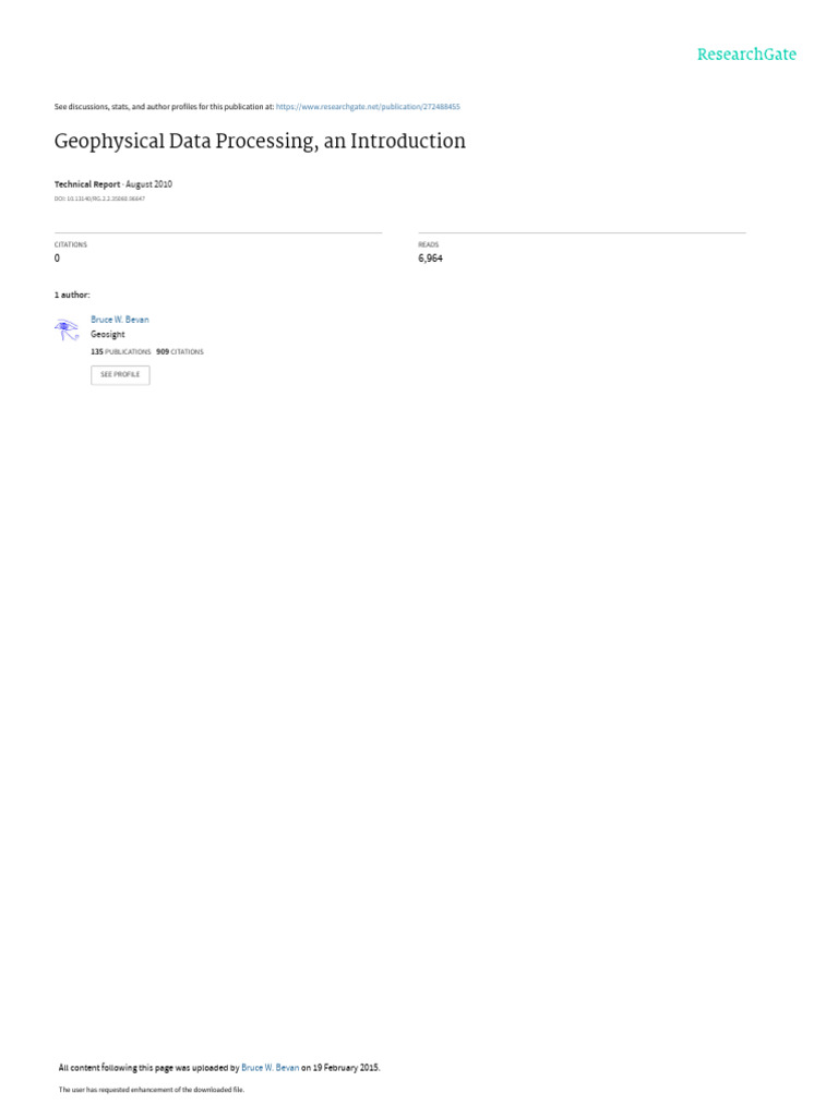 Geophysical Data Processing | Download Free PDF | Geophysical Survey (Archaeology) | Magnetometer