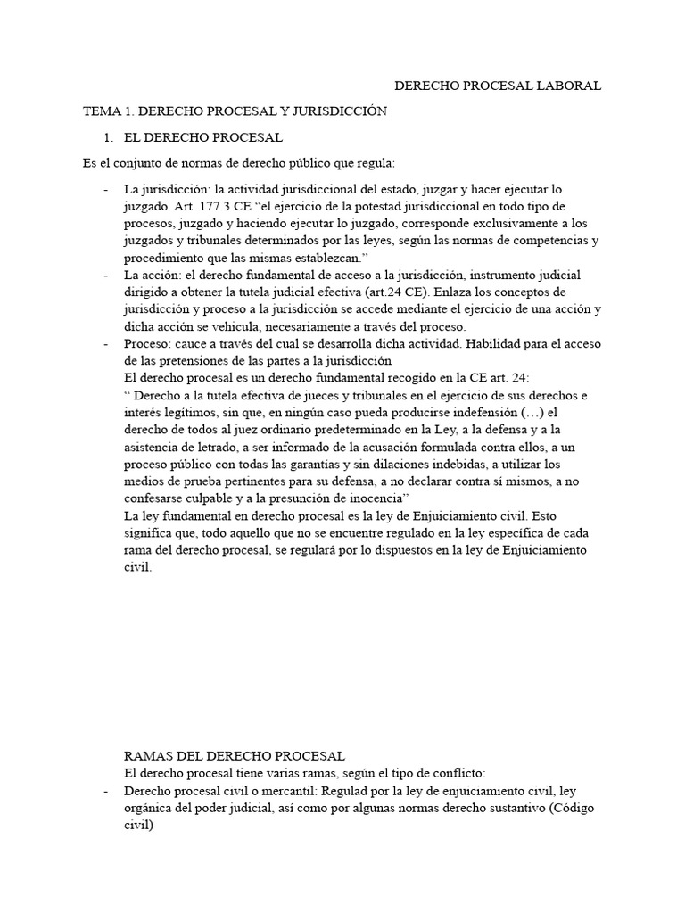 Introducción al Derecho Procesal Laboral | PDF | Jurisdicción | Ley ...