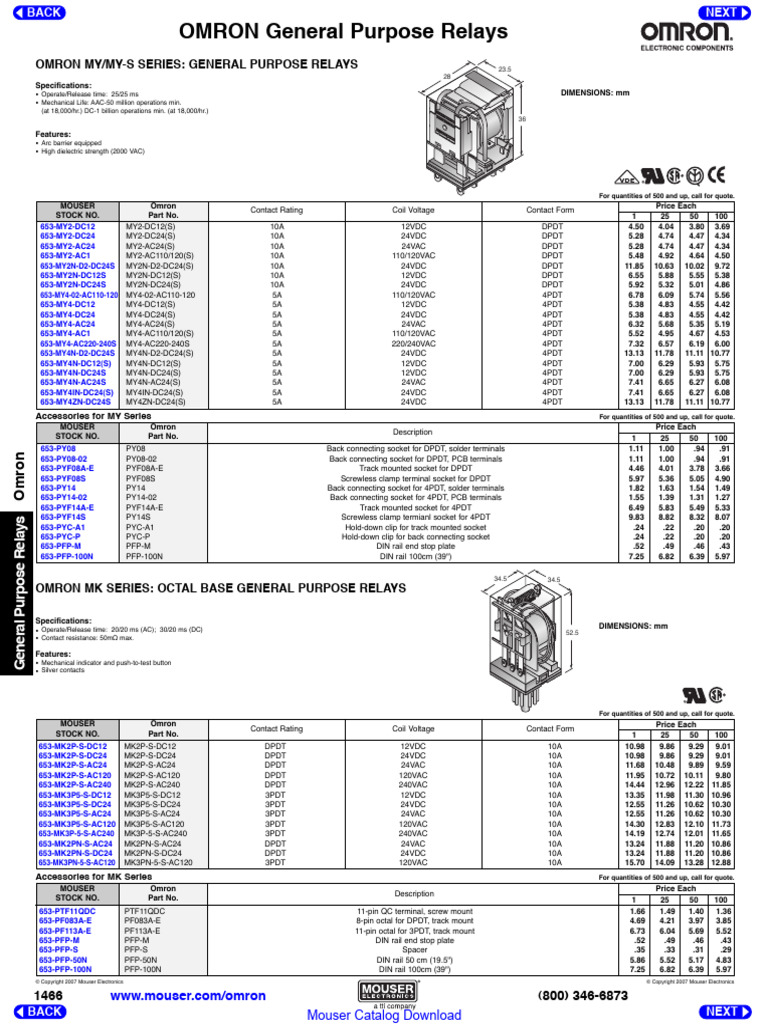 Omron General Purpose Relay Guide | PDF | Switch | Relay