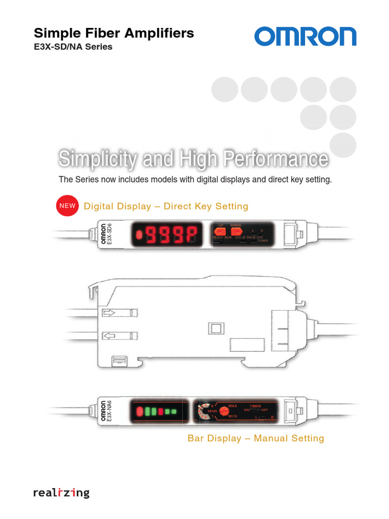 Simple Fiber Amplifiers E3X-SD/NA Series Omron | PDF | Optical Fiber | Power Supply