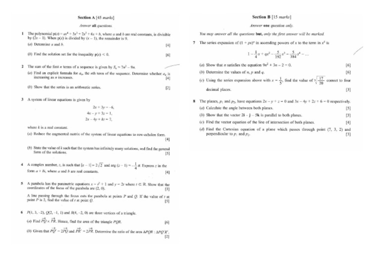 Mathematics T Sem 1 2019 | PDF