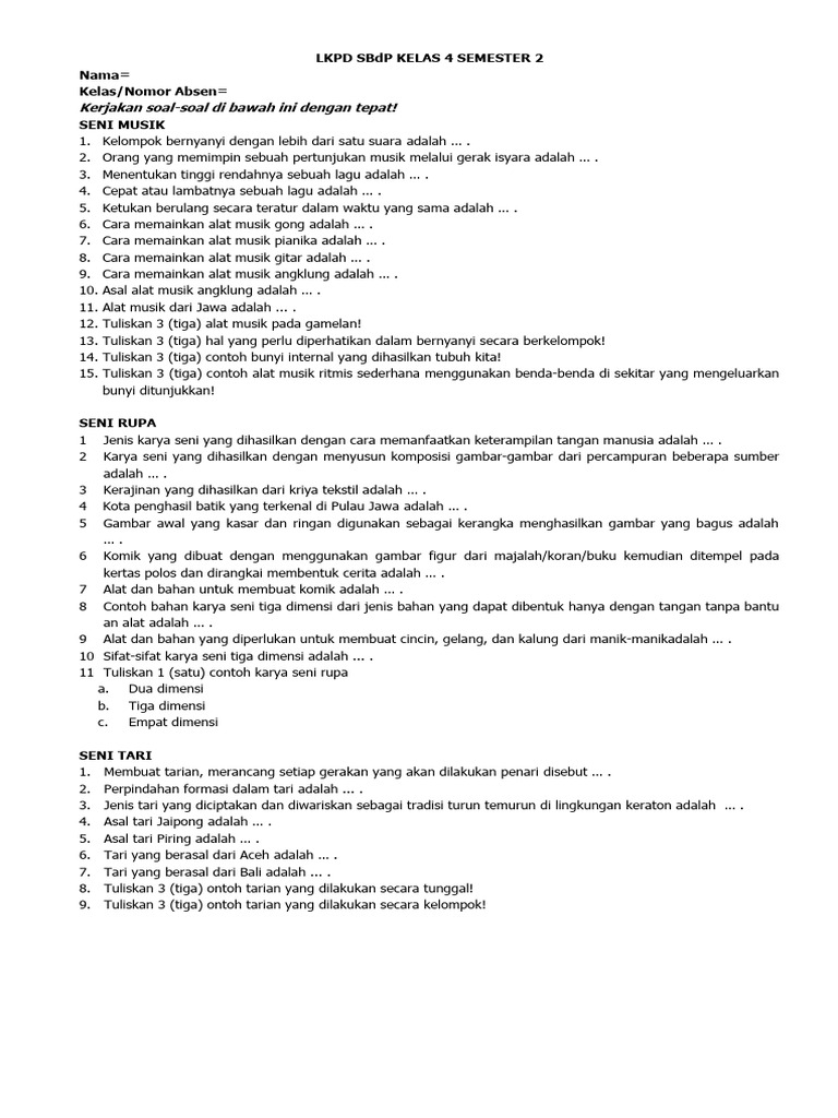 LKPD SBDP | PDF | Seni
