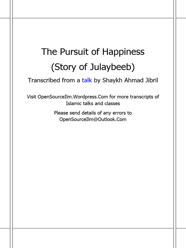 The Pursuit of Happiness | PDF | Hadith | Muhammad