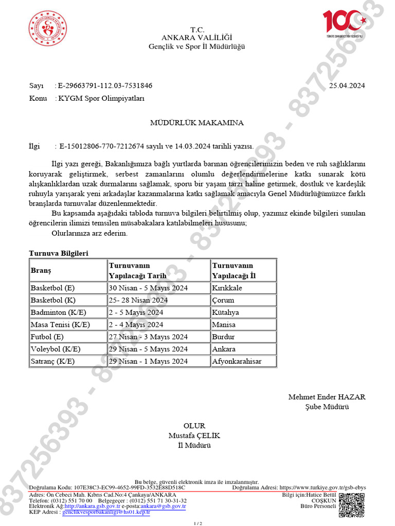 Turnuva Olur Yazısı | PDF