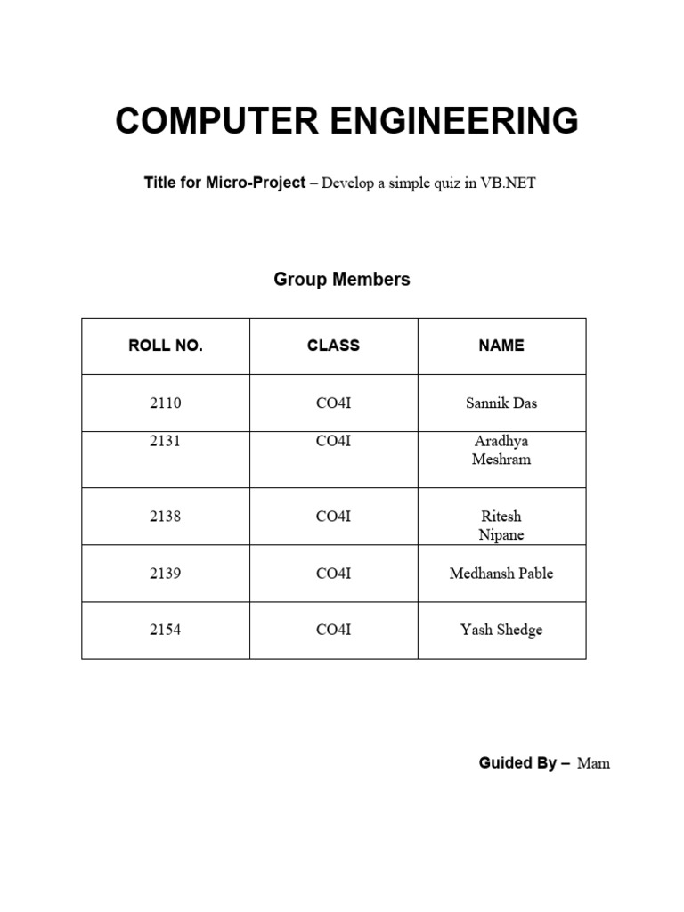 Computer Engineering: Group Members | Download Free PDF | Basic ...