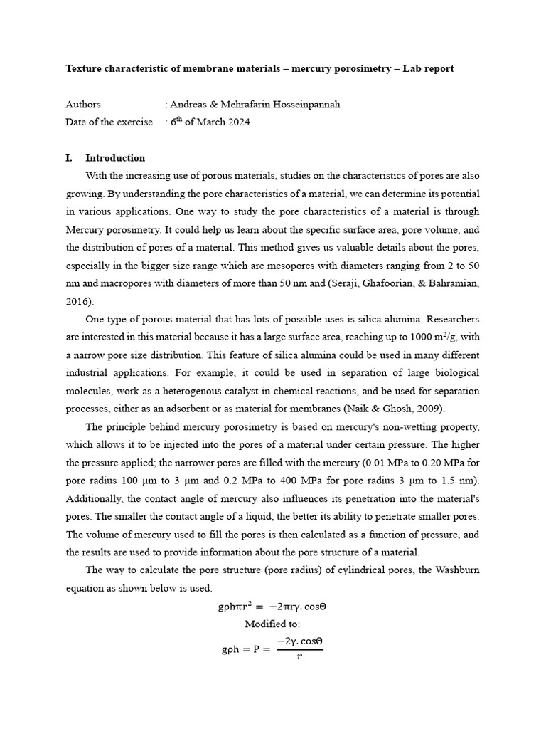 Lab1 - Report | PDF | Porosity | Density