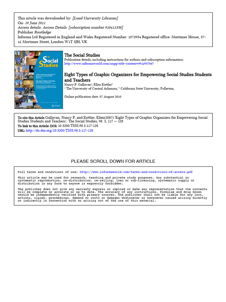 Eight Types of Graphic Organizers For Empowering Social Studies ...