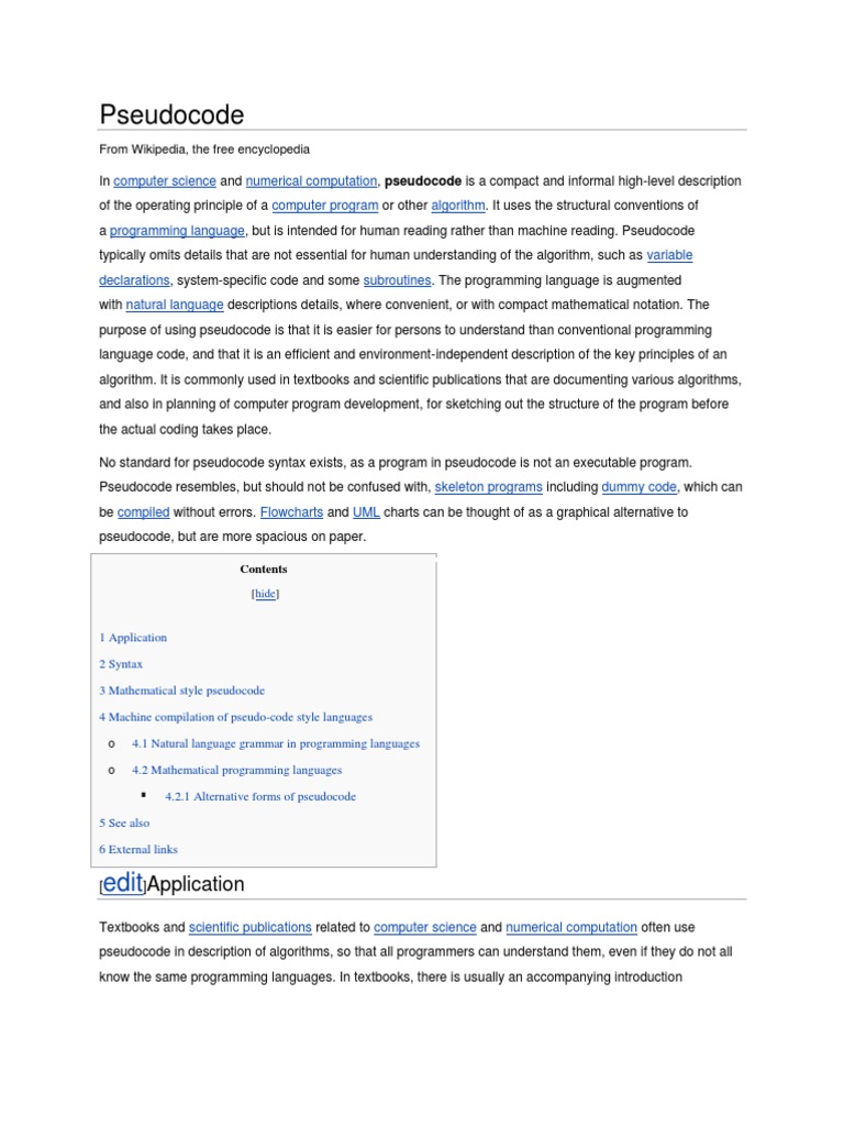 Pseudo Code | PDF | Software Engineering | Computer Science