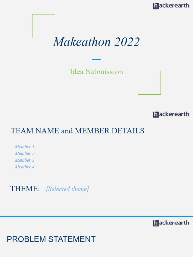 Makeathon 2022 - Idea Submission Templatefdd0753 | PDF | Computers