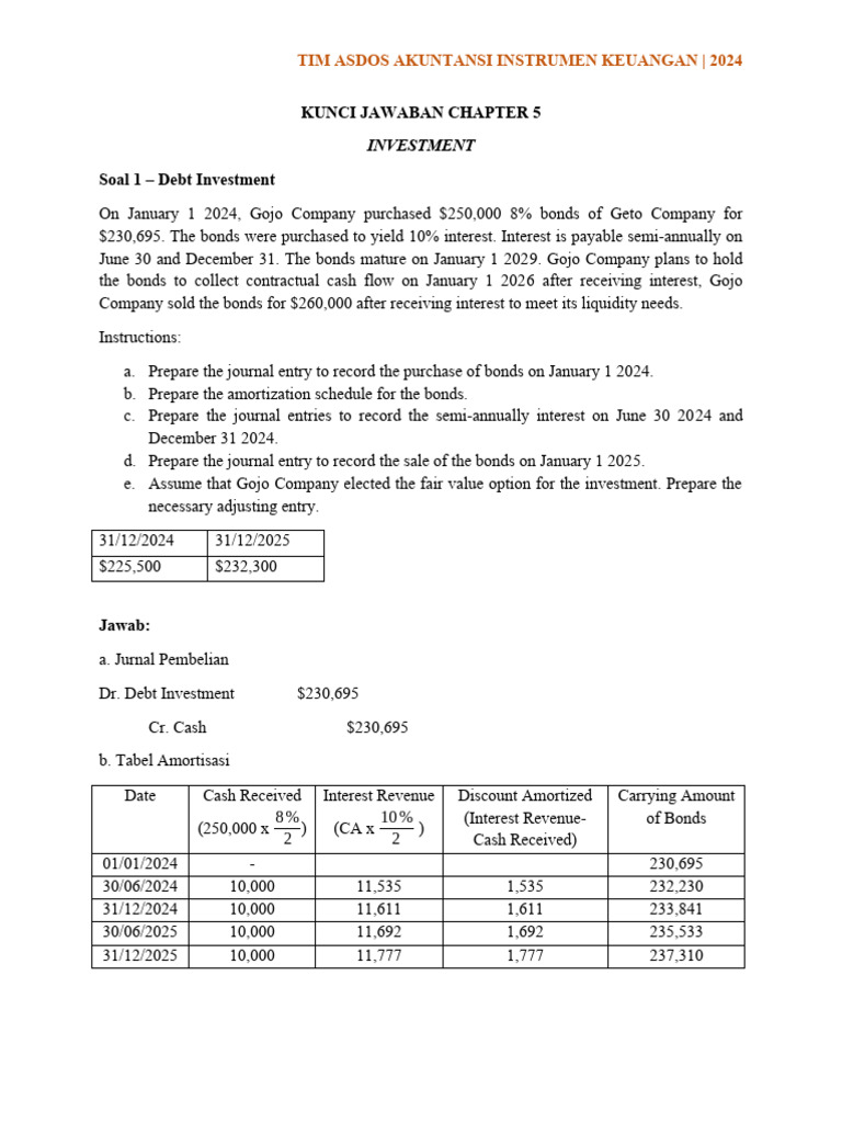 Kunci Jawaban Latihan Soal Chapter 05 - Investment | PDF | Bonds ...