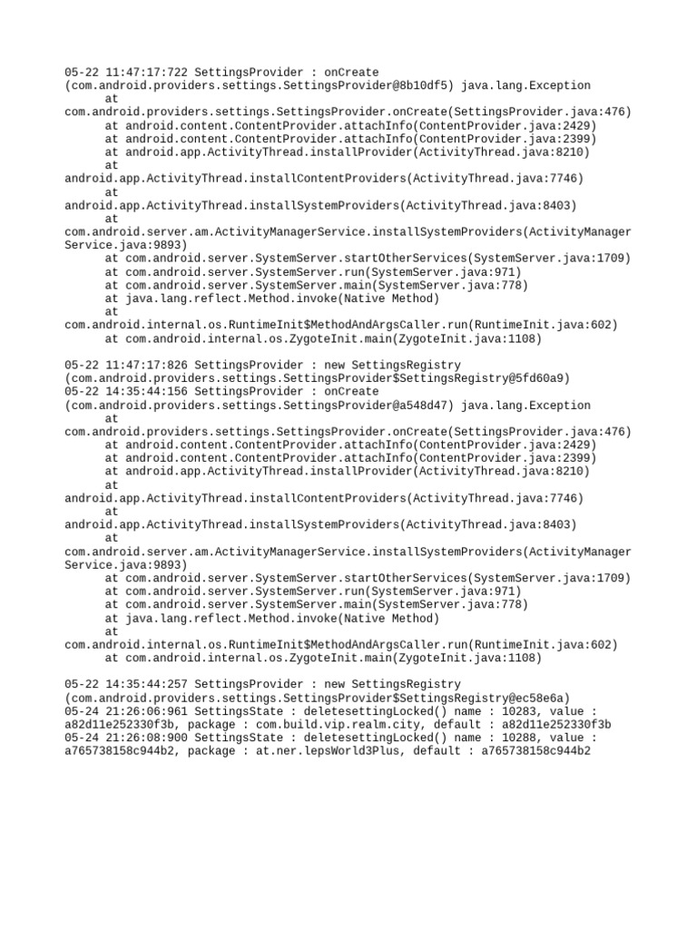 Settings Provider | Download Free PDF | Java (Programming Language) | Computer Programming