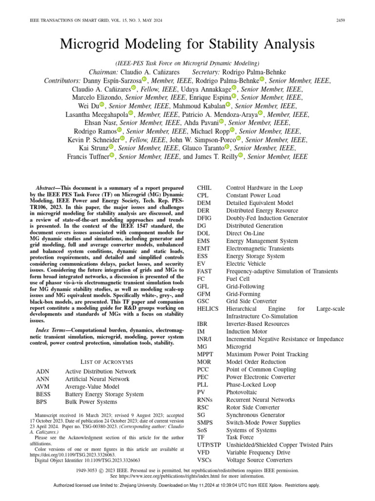 Microgrid Modeling For Stability Analysis | PDF | Power Inverter | Electrical Grid