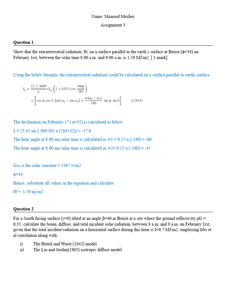 Maarouf Mezher - Assignment 3 | PDF | Physical Phenomena