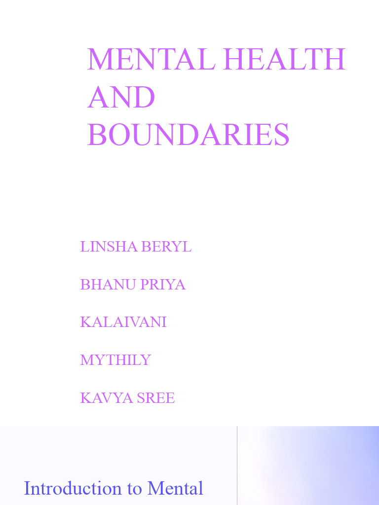 Introduction To Mental Health and Boundaries | Download Free PDF ...