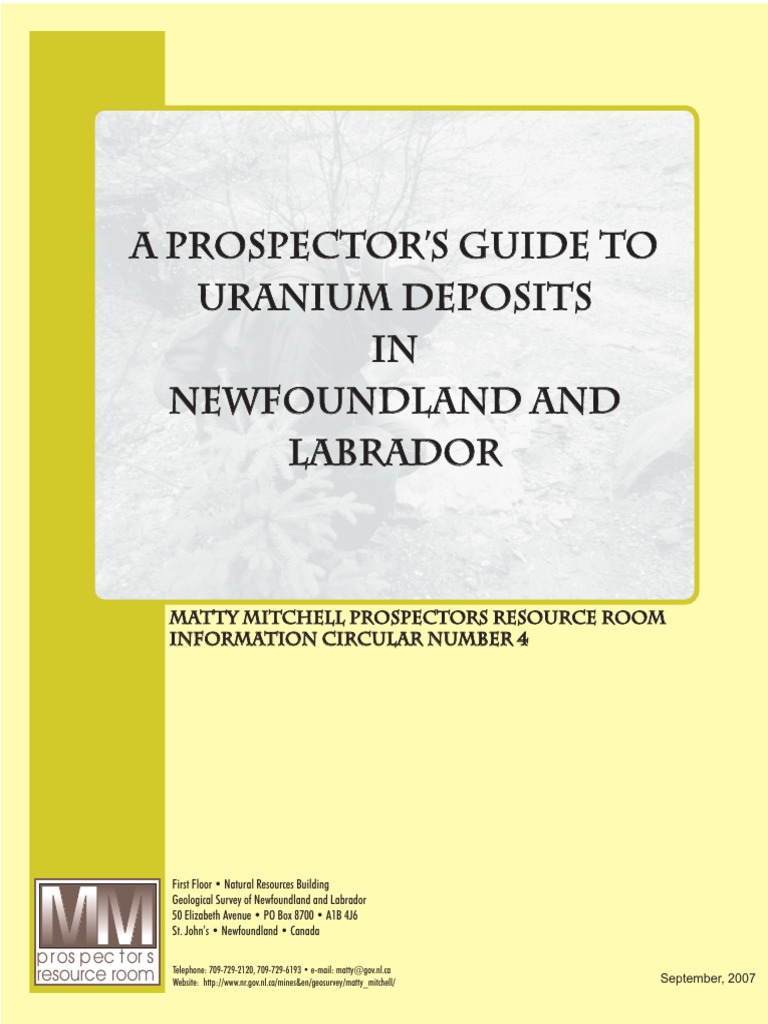 Mines Prospector Matty Mitchell PDF Prospecting For Uranium | PDF | Uranium | Nuclear Fuel
